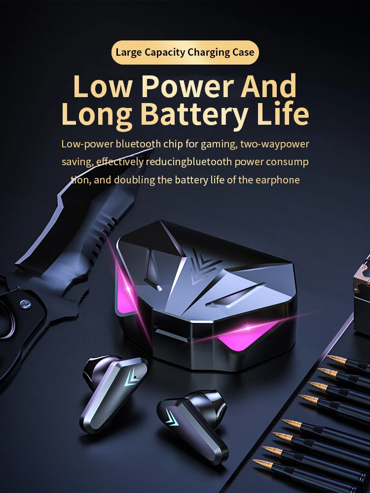 X15 Gaming Earphones Headsets Wireless Tws Headphone Blue Tooth5.0 ...