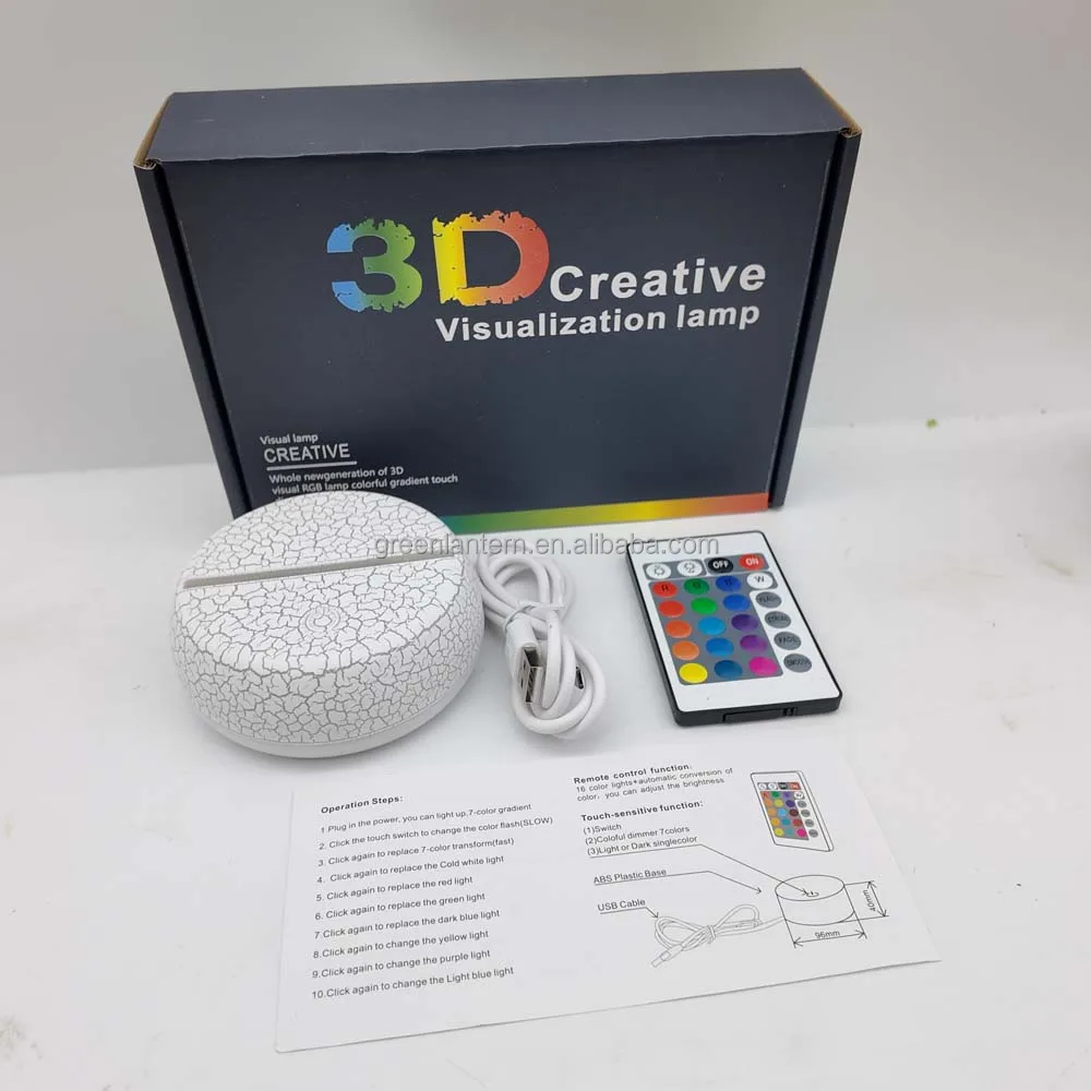 2024 3D LED Lamp Base - 16 Colors Night Light with Remote