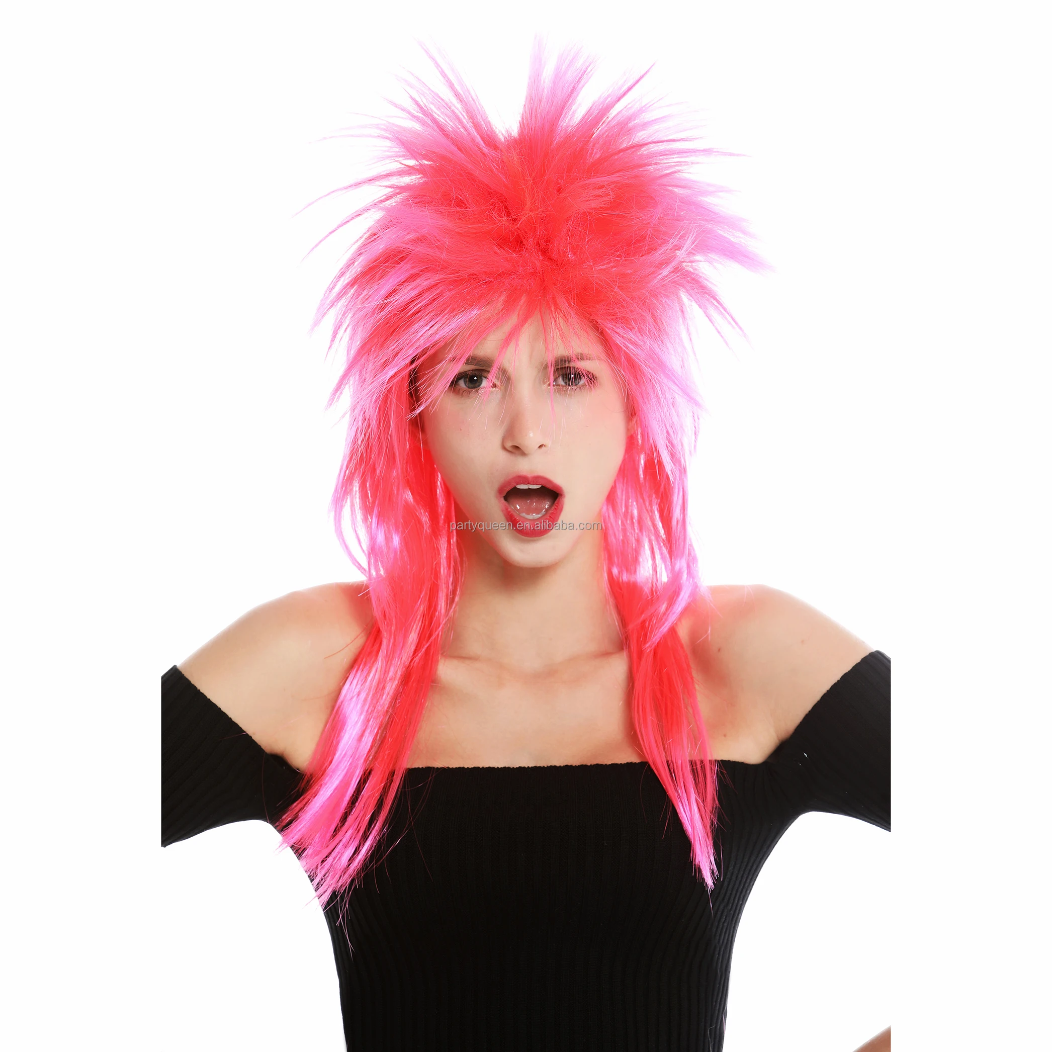 Red Mullet Wig 80s Spiked Rocker Wig Halloween Costume Cosplay Punk ...
