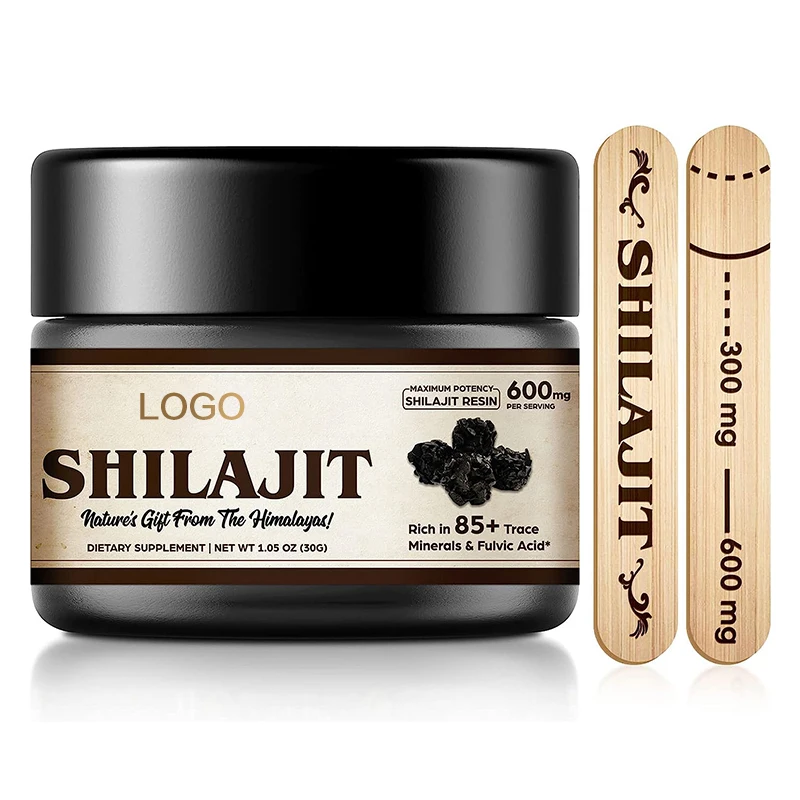 Shilajit Pure Resin Label Del Himalaya Pure Himalayan Original Sourced Glass Jar With ...