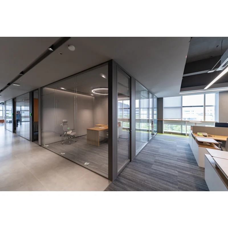 Curved frameless glass partition system office interior design office ...