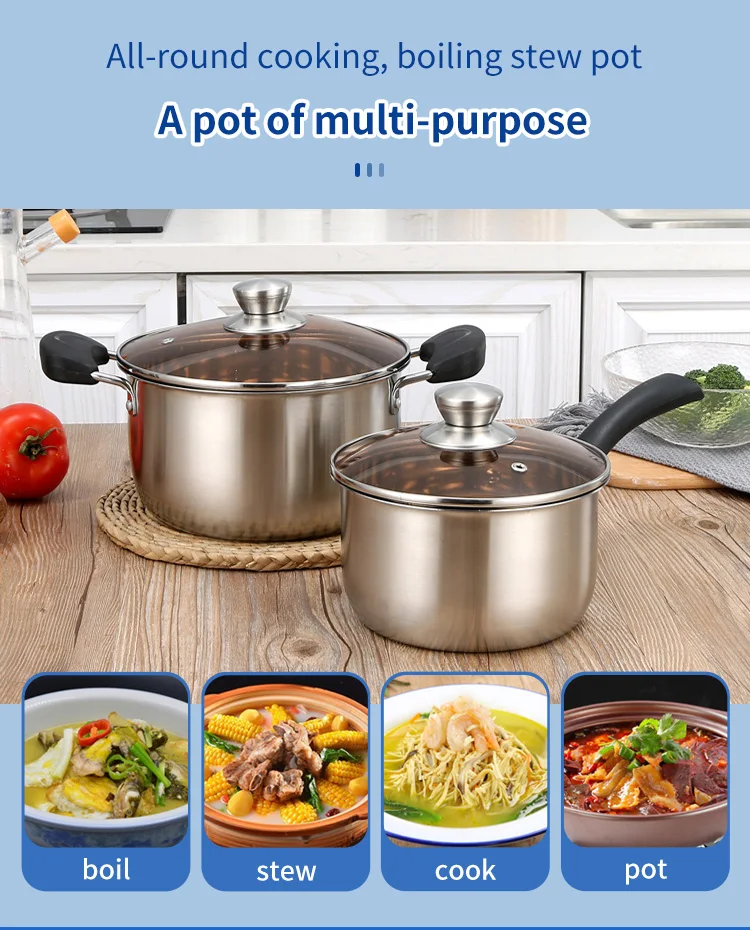 Wholesale Cooking Pot Stock Pot Stainless Steel Pan Pot Set With Lid ...