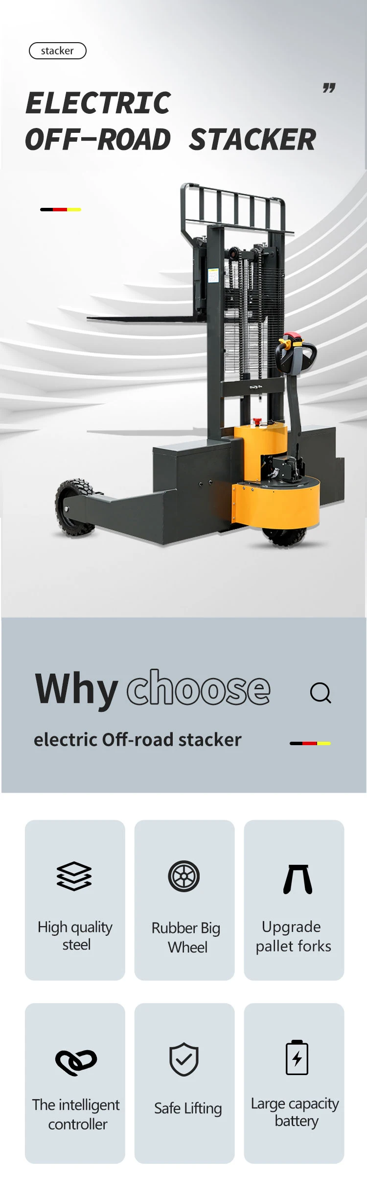 Large Assortment Electric Off-road Pallet Stacker For Sale With High ...