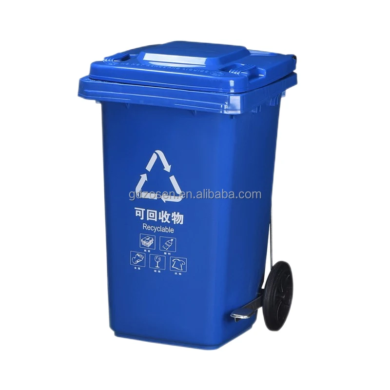 100l Plastic Garbage Bin Waste Wheelie Bin With Foot Pedal - Buy ...