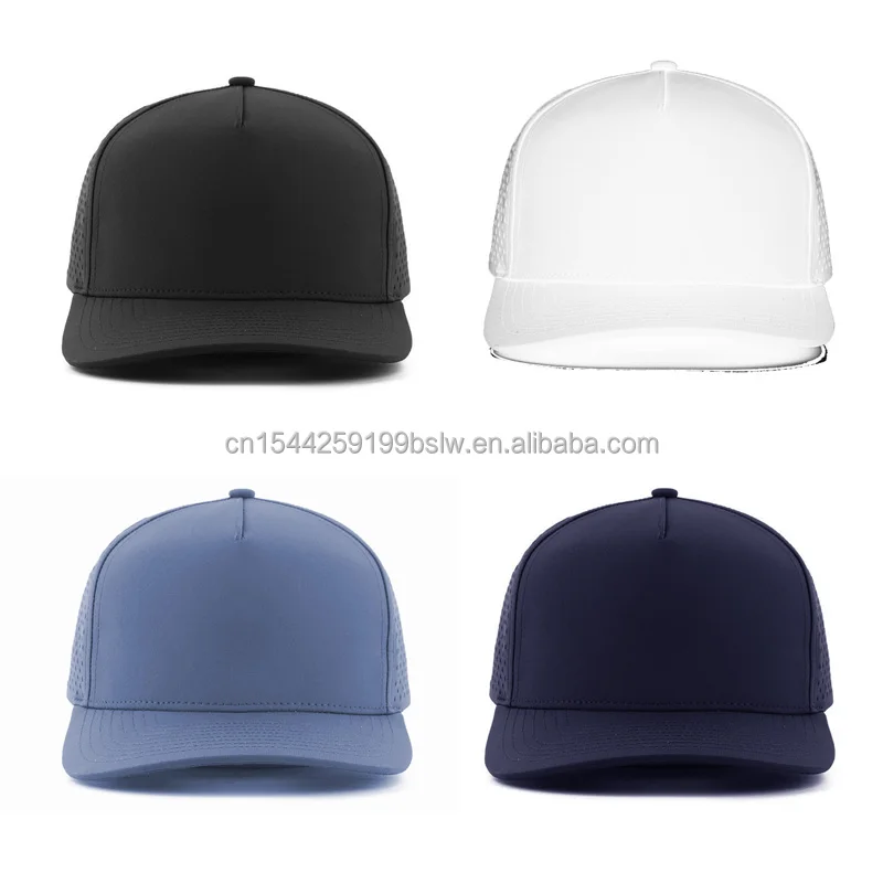 Custom 5 Panel Rubber PVC Logo Waterproof Baseball Caps