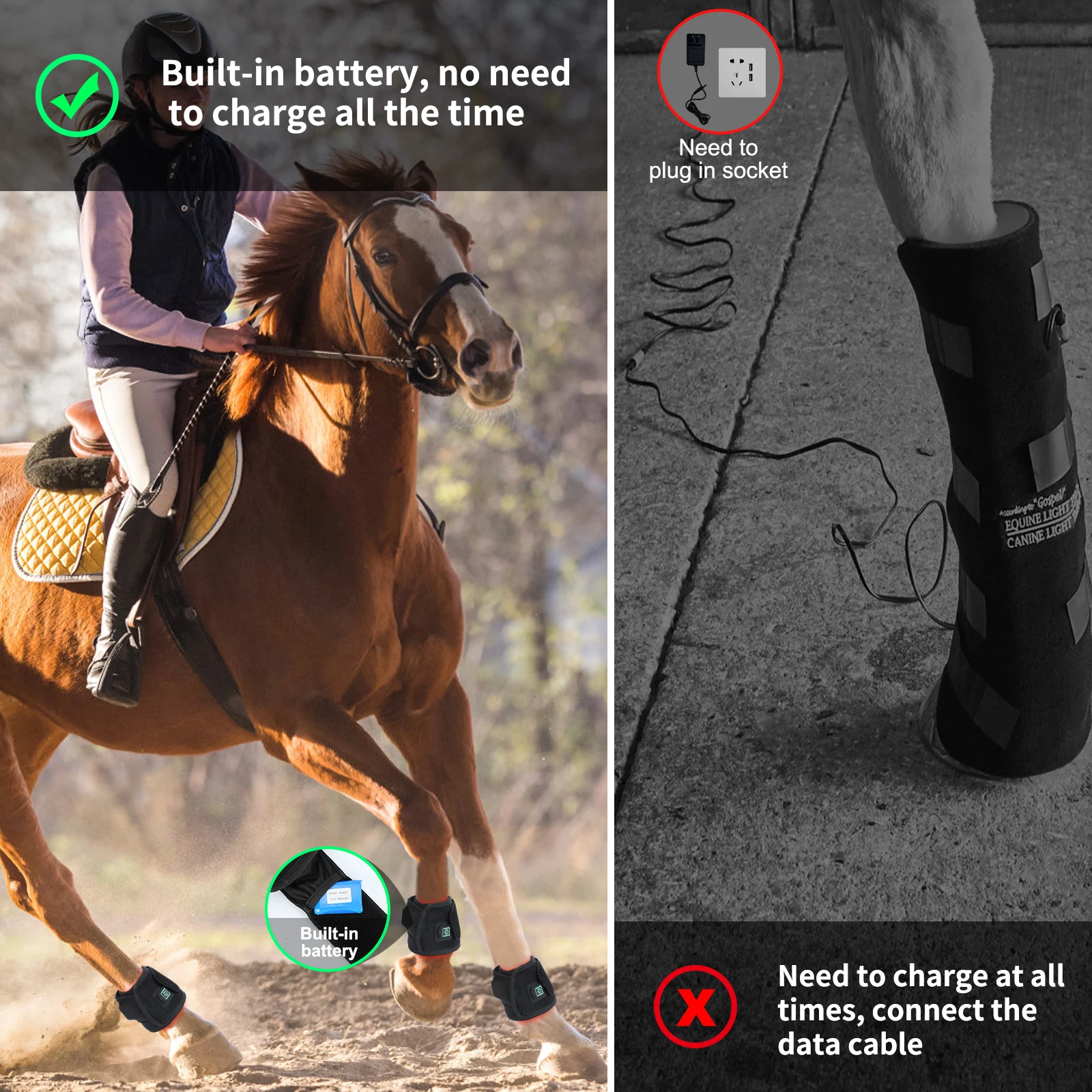 Pulse Wireless Horse Head Leg Feet Equine Led Therapy Light Red Light ...