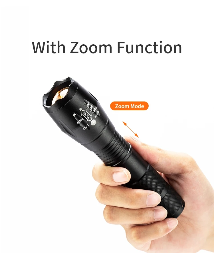 Linterna LED Tactical Flashlight - Long Range & Rechargeable