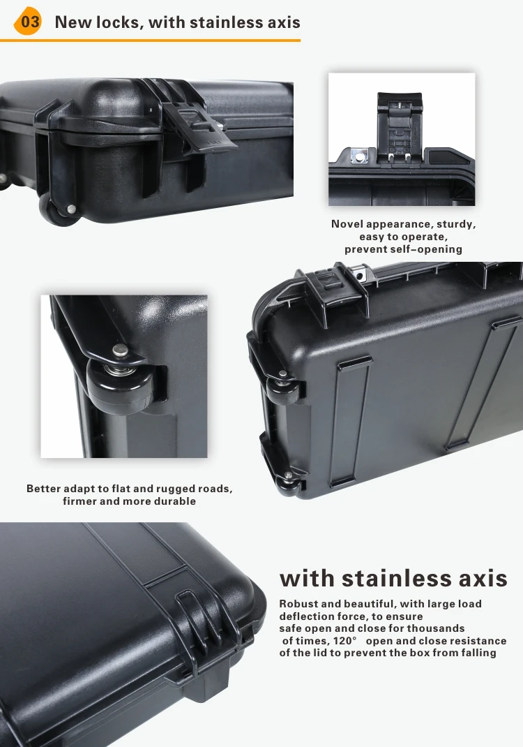 Portable Long Rolling Rugged Cargo Boxes - Shockproof Gun Case