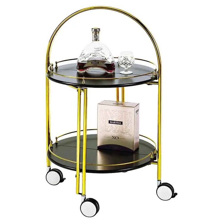 Modern Hotel Room Service Trolley Golden Circle Wine Cart Wine Serving ...