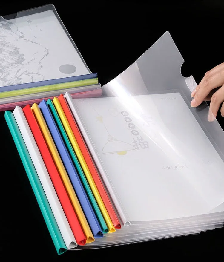 Sliding Bar Clear File Folder A4 Binder Clip – Transparent Morandi ...