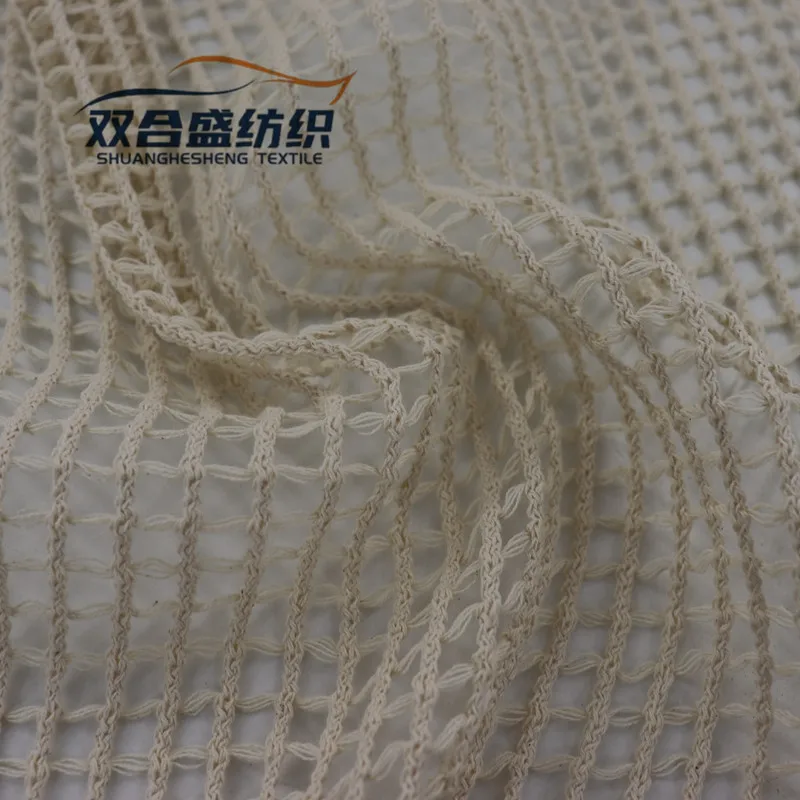 150gsm square Mesh Fabric Recycled Produce Organic Cotton Mesh Bags for ...