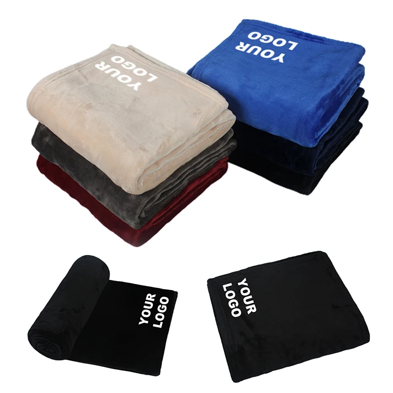100% Polyester Wholesale Promotional Blankets With Custom Logo Perfect ...