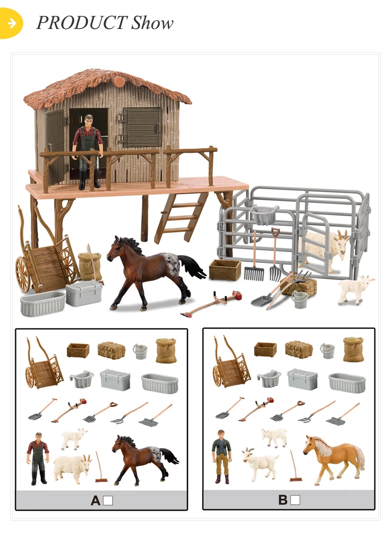 Indoor Kids Learning Models Mini Figure Simulation Farm Animal Toys ...