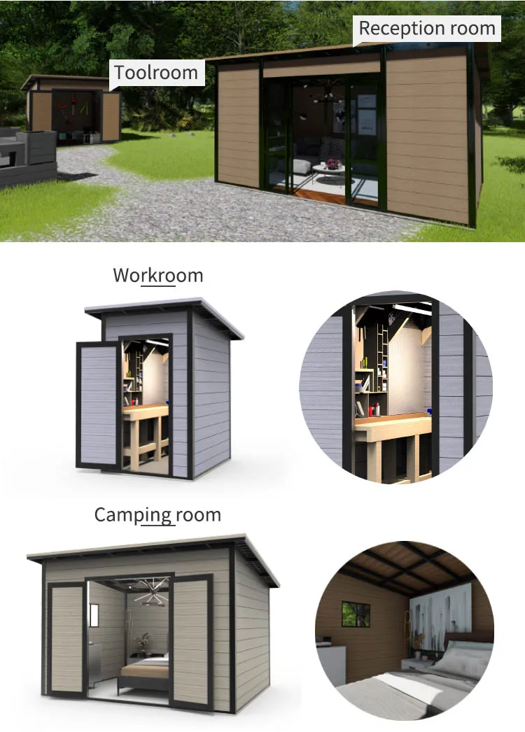 Eco Prefabricated Work Wood House with Windows by Mexytech