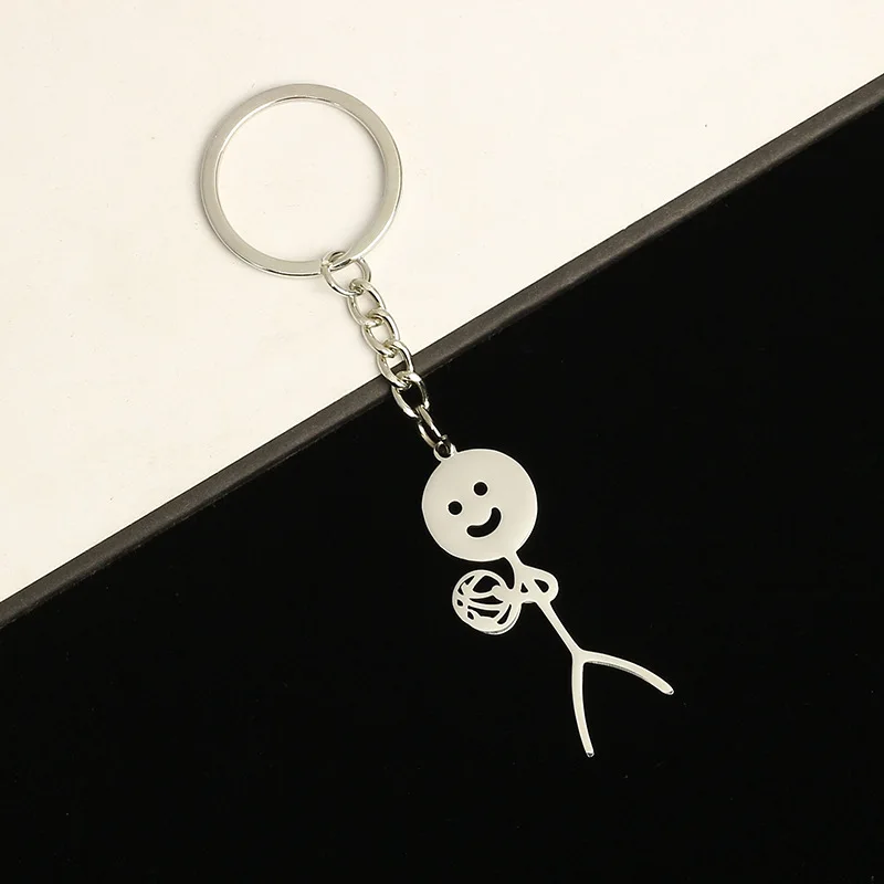 2024 Funny Middle Finger Stickman Keychain Cute School Bag Car Key ...