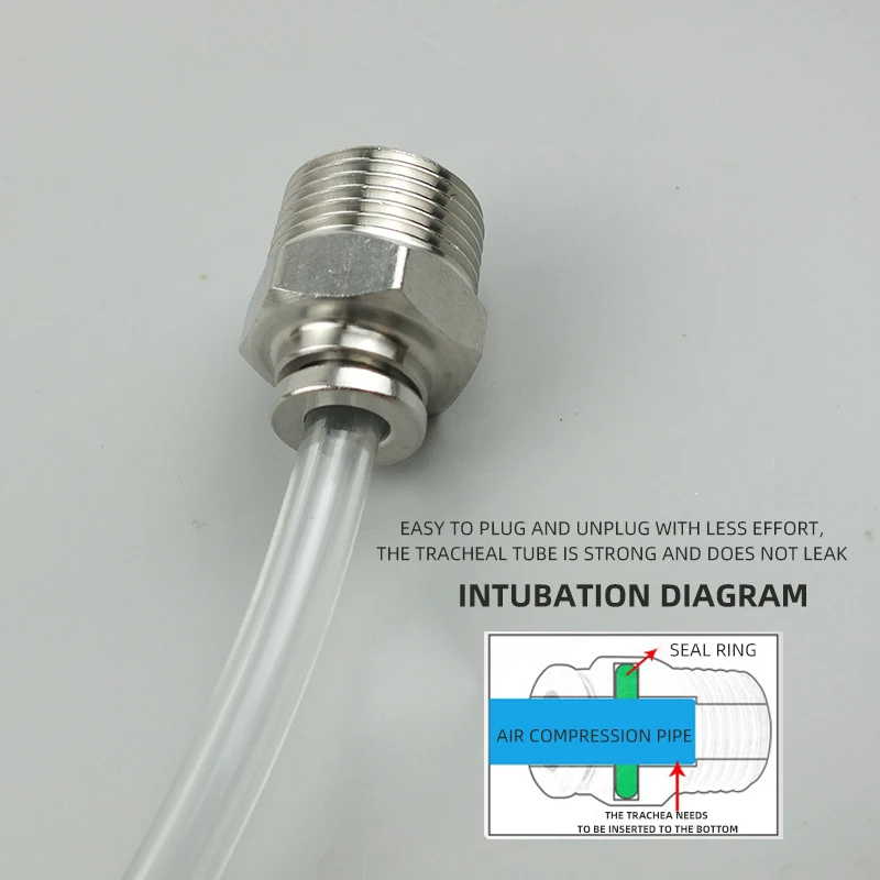 304 Stainless Steel Pneumatic Connectors - Quick Plug-in