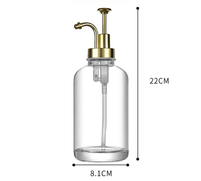 500ml Gold Pump Dispenser Glass Syrup Bottles Sprayer Dropper Box for ...