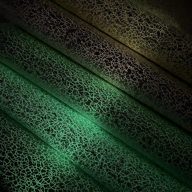 Neon Glow In The Dark Holographic Printed Shiny Glitter Faux Leather ...