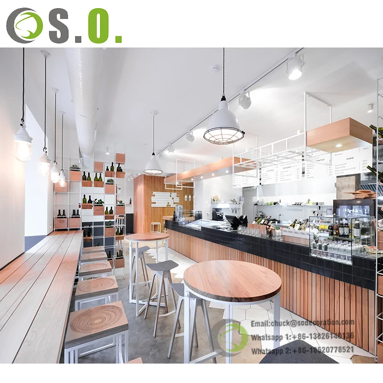 Custom Trendy Coffee Shop Bar Interior Design for Restaurants