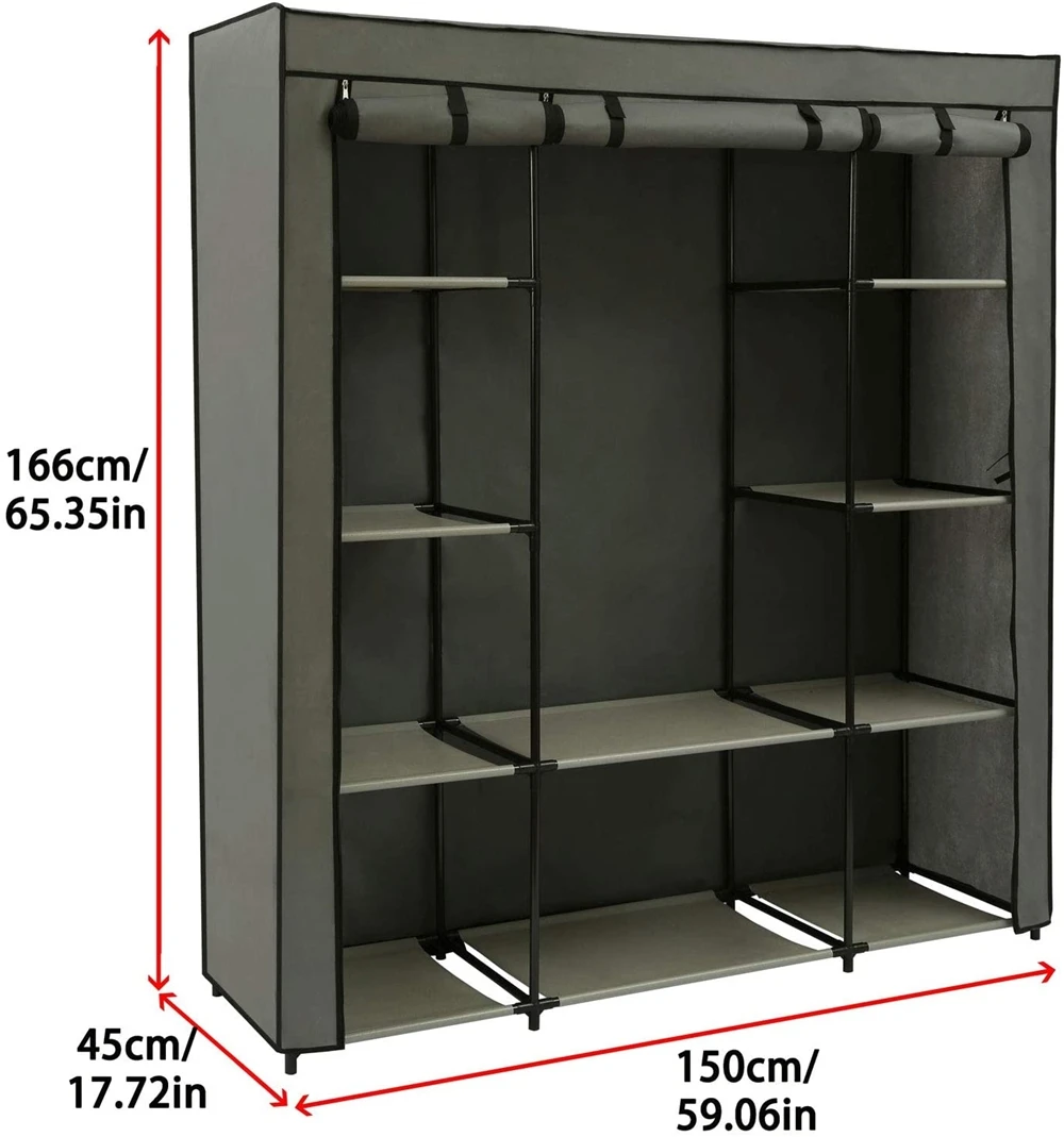 Cheap foldable cloth wardrobe assemble fabric portable wardrobe for ...
