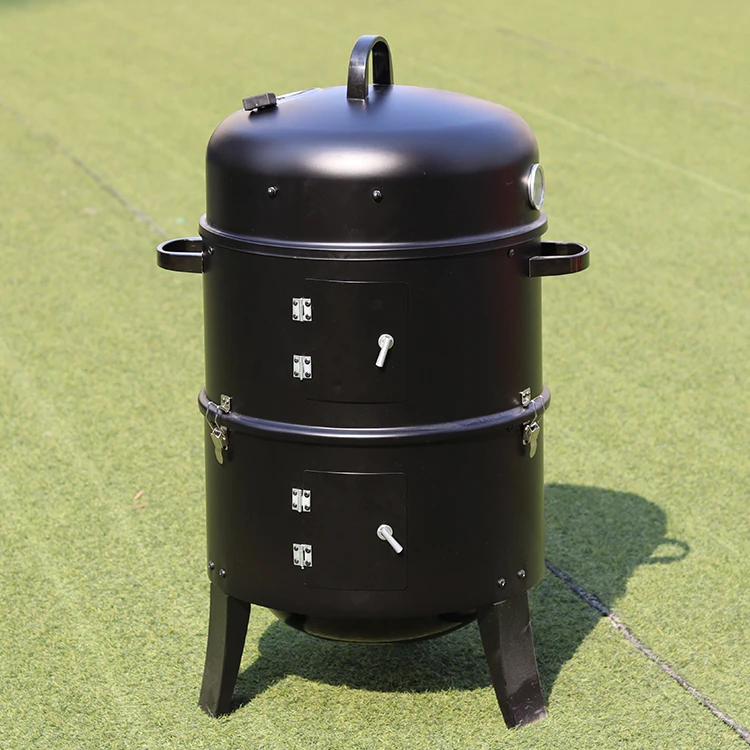 3 In 1 Smokeless Charcoal Bbq Grill Smoker 3 Layers Tower Vertical ...