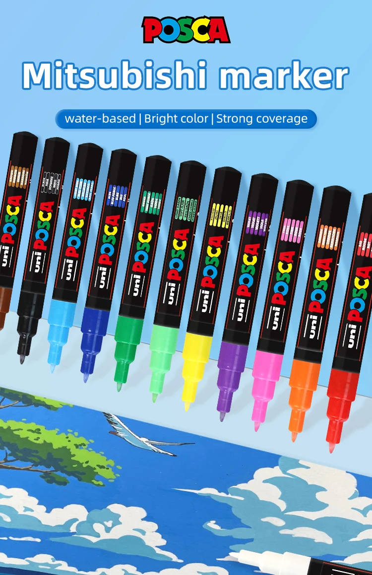 Artriink PC 5M Posca Markers - 16 Colors of Permanent Ink