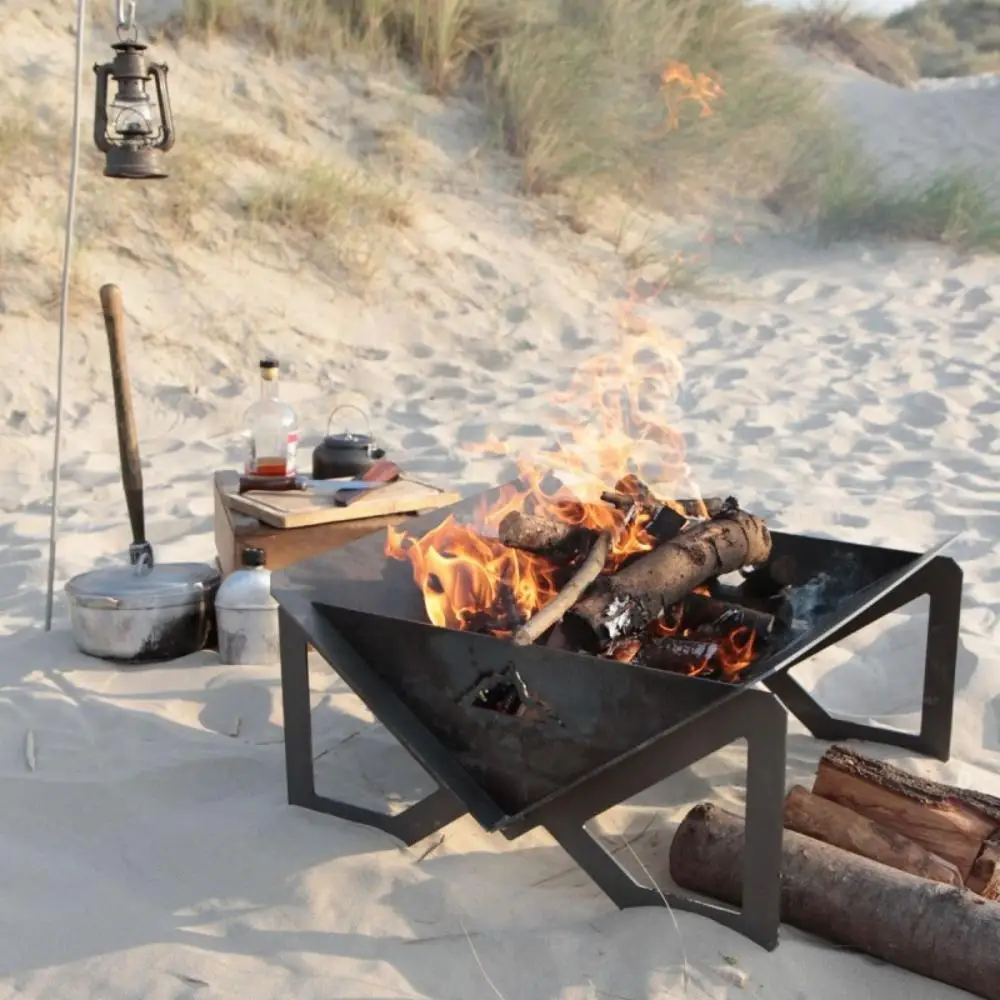Foyer Portable En Acier Bol À Feu Détachable Foyer De Camping En Plein ...
