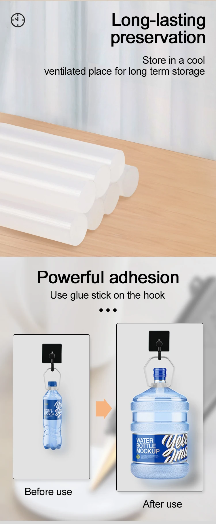 7mm 11mm Solid Plastic Eva Transparent Hot Melt Clear Glue Sticks ...