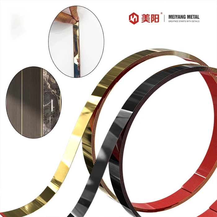 Flat Decorative Steel Tile Trim Metal Strip For Wall Furniture ...
