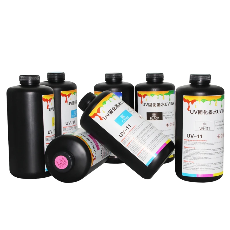 High Quality 1000ml Triangle Uv Curing Ink For Uv Jet For Konica512/sko/toshiba/spectra/ep Led ...