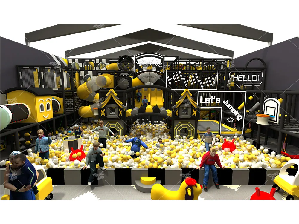 Pokiddo Yellow and Black Amusement Park Equipment Indoor and Outdoor ...