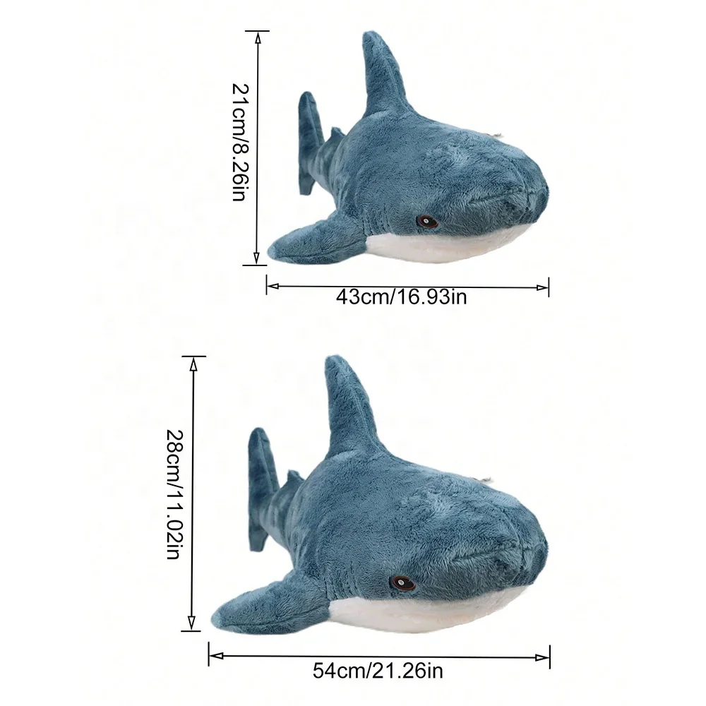 16.93in Giant Shark Stuffed Animal Soft Squishy Shark Toys Chubby Shark ...