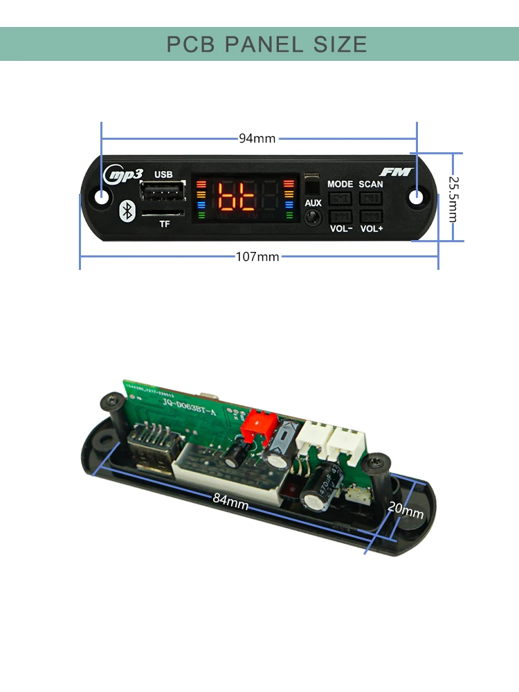 2x40w Mp3 Player Bluetooth Amplifier Board Bluetooth Speaker Circuit ...