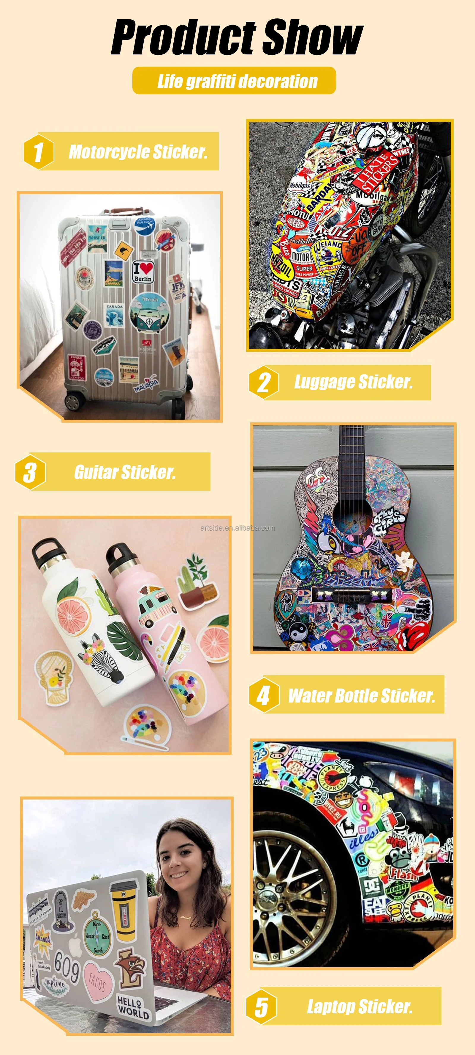 Cute Cartoon Moe Big Eye Animal Sticker Small Animals Kids Sticker ...