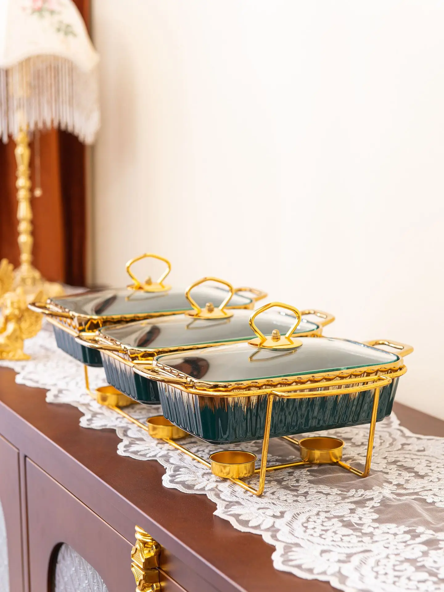 Pink Food Display Warmers Buffet Decorative Fancy Chafing Dish Buffet ...