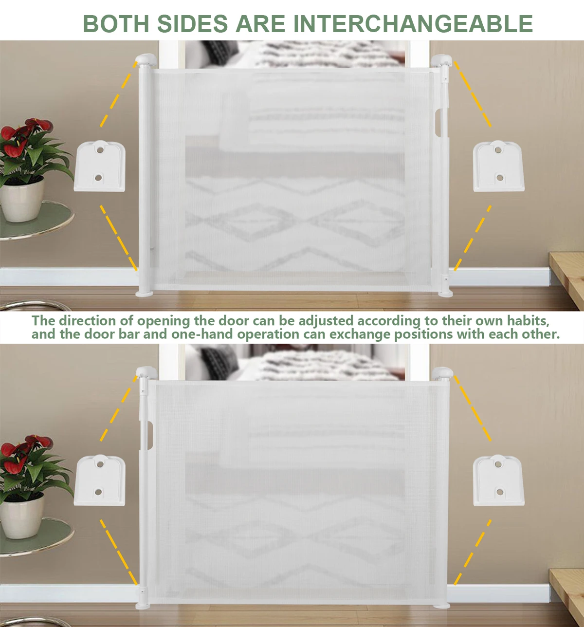 En1930 Kids Stair Barrier Retractable Stair Baby Gate For Extra Wide ...