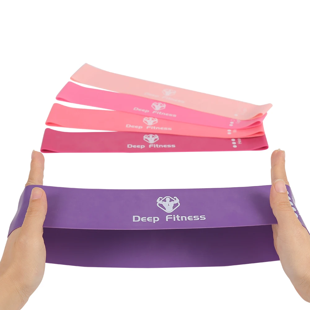 Customized Logo Elastic Resistance Loop Bands for Yoga