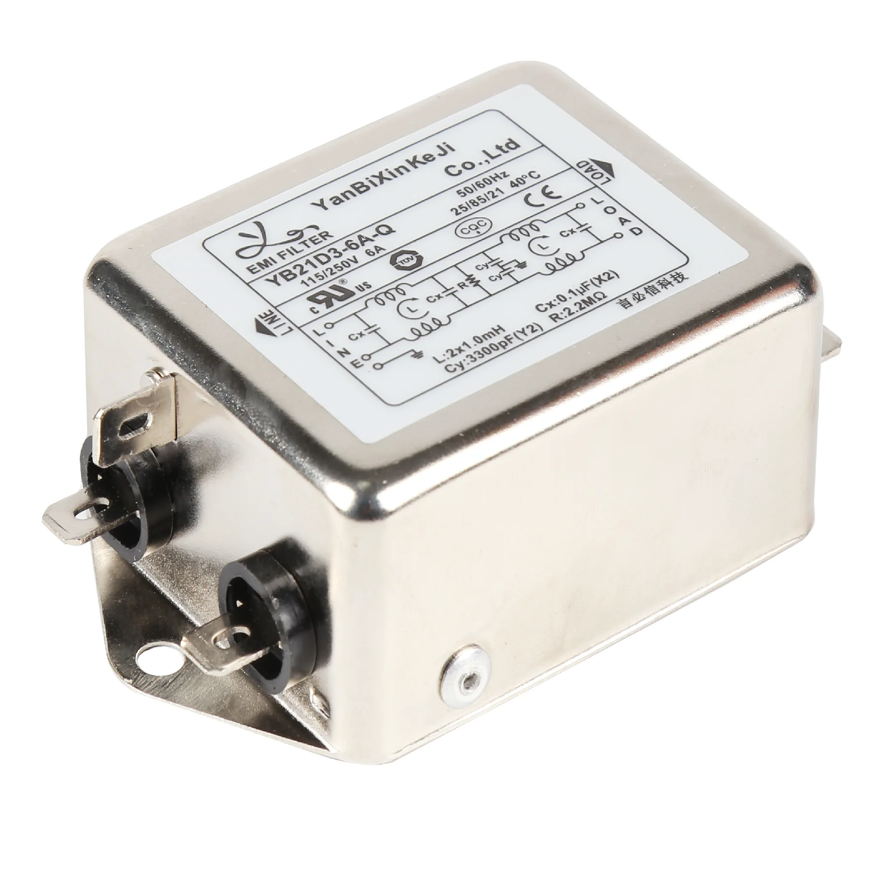 220v 1a-10a General Purpose Ac/dc Emi Filters Single Phase Power Line ...