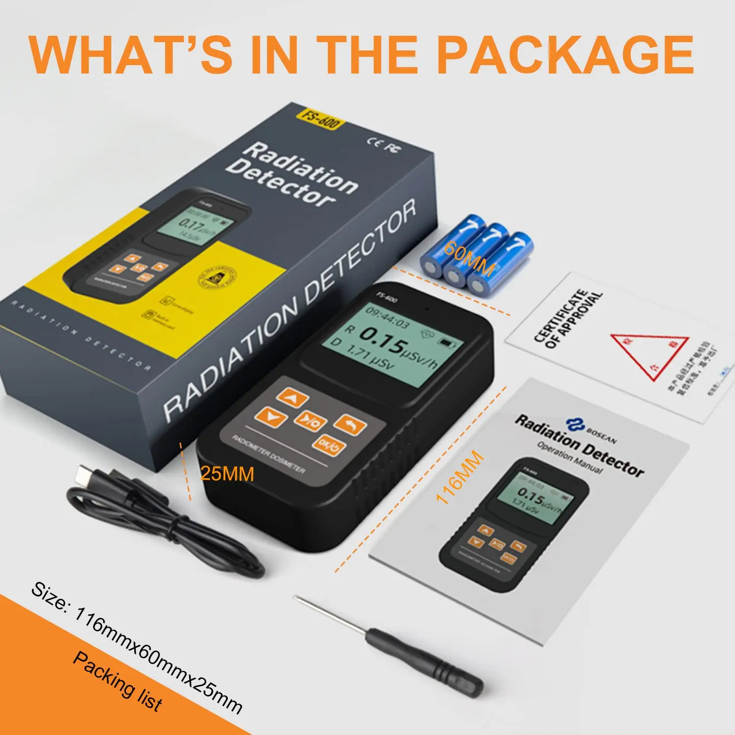 High Accuracy Radioactive Detector Meter Beta Gamma X Ray Data Tester ...