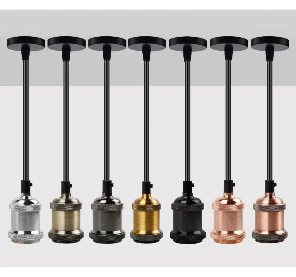 E27 Screw Bulb Base Vintage Edison Lamp Holder 110V 220V Aluminum Light ...
