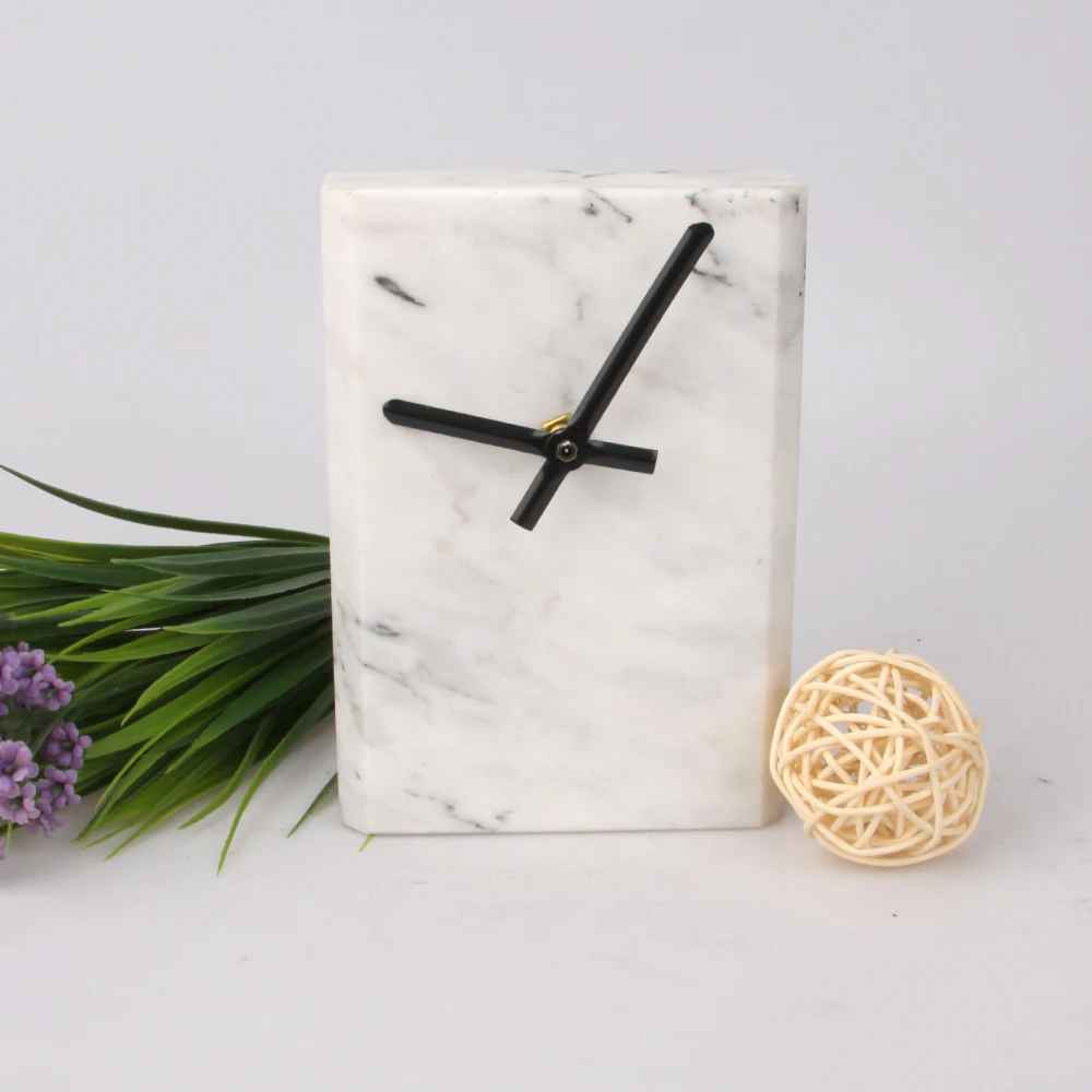 Modern Electronic Marble Tabletop Desk Clock with Nordic Design Battery ...
