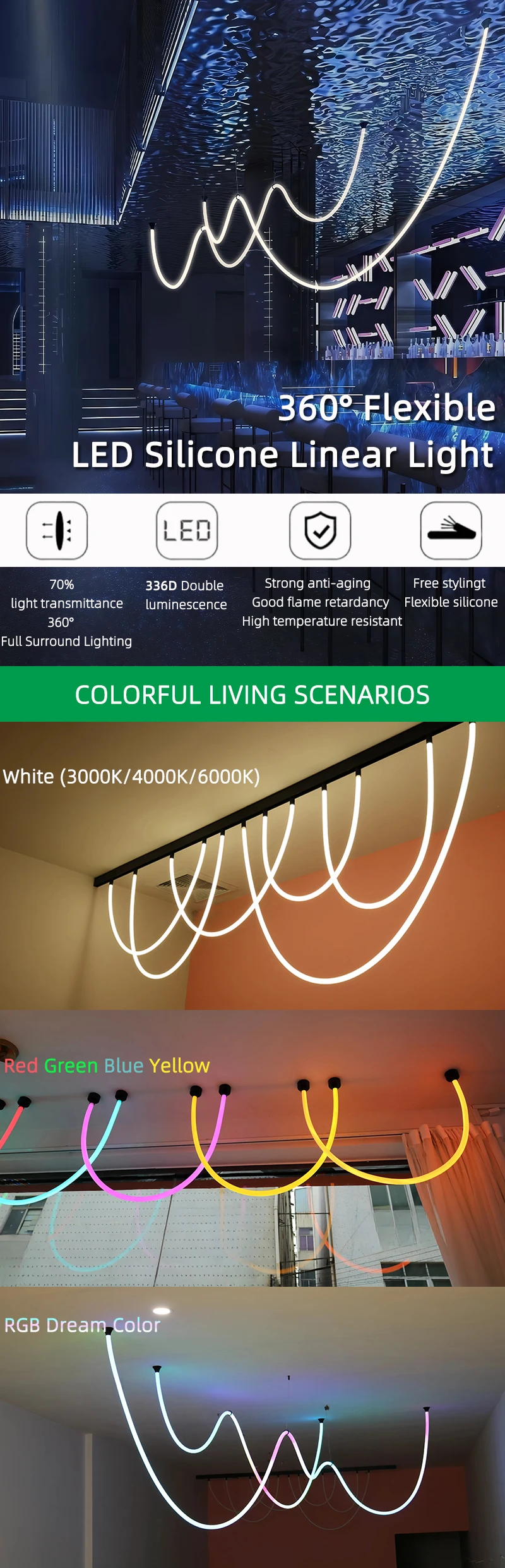 Customizable 24v Neon Led Flexible Profile Strips Lights Ceiling ...