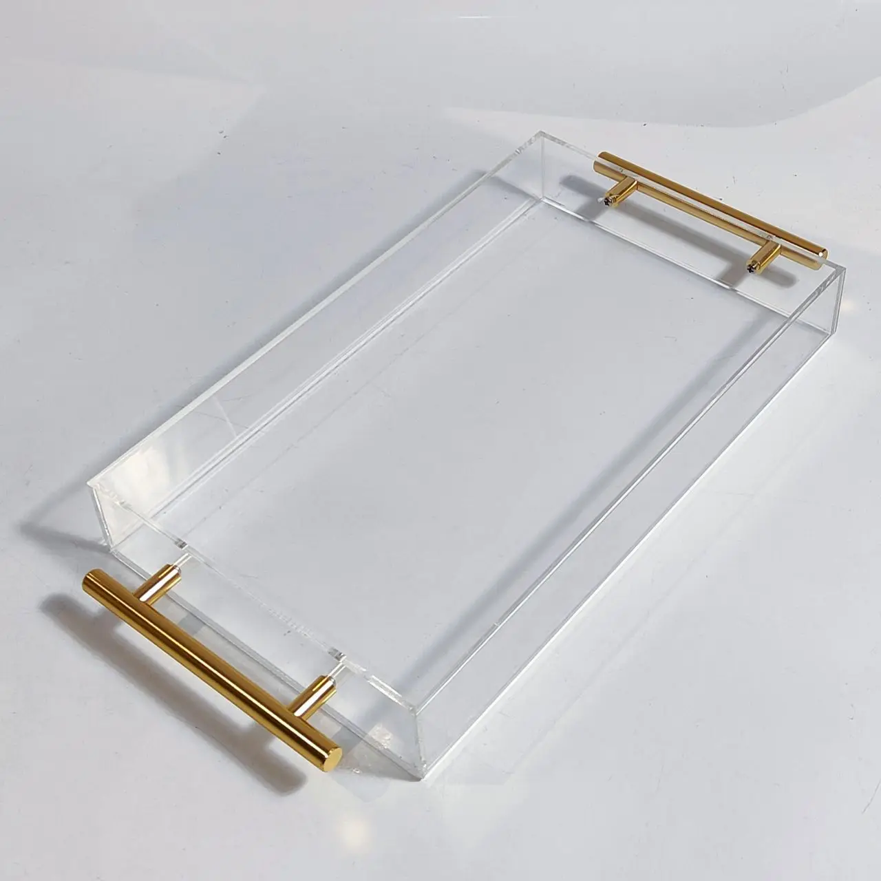 Rectangular Clear Acrylic Serving Tray With Custom Design For Coffee ...