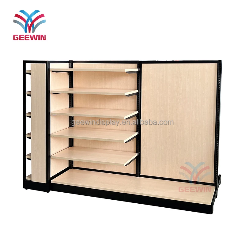 Shop Display Gondola Shelving - Double-Sided Metal Frame