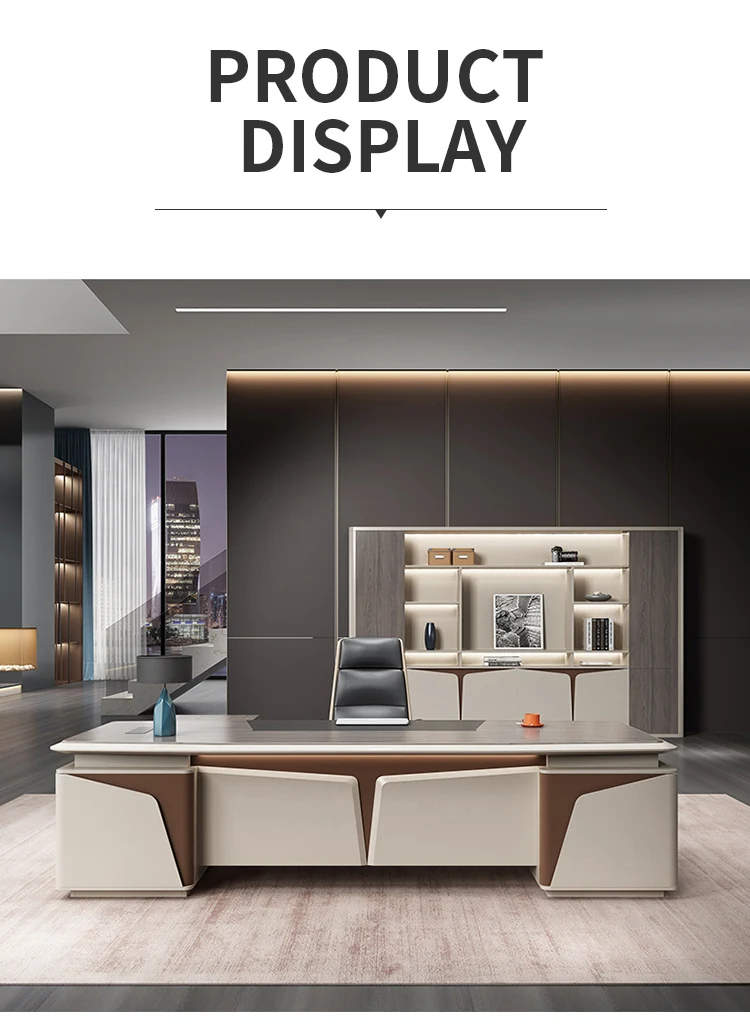 Large Modern Luxury Desk High Glossy Office Table Boss Executive Ceo ...