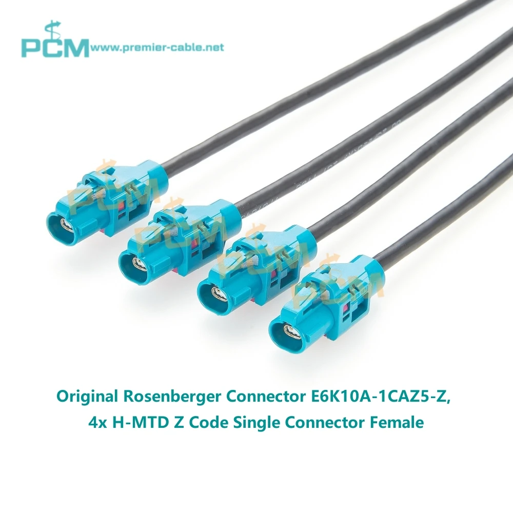 4-in-1 H-MTD Automotive Ethernet Cable with Rosenberger Quad Connector ...