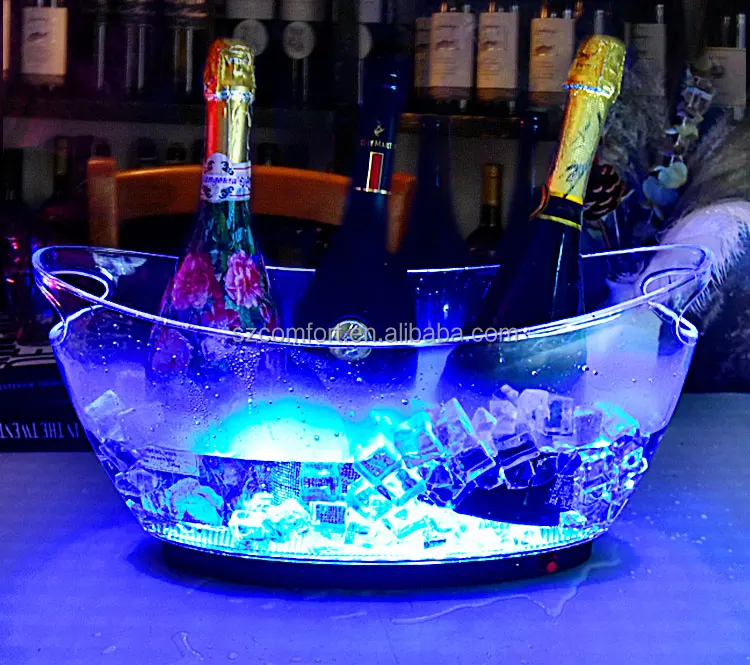 Custom 6L Ice Bucket with LED Illumination for Champagne