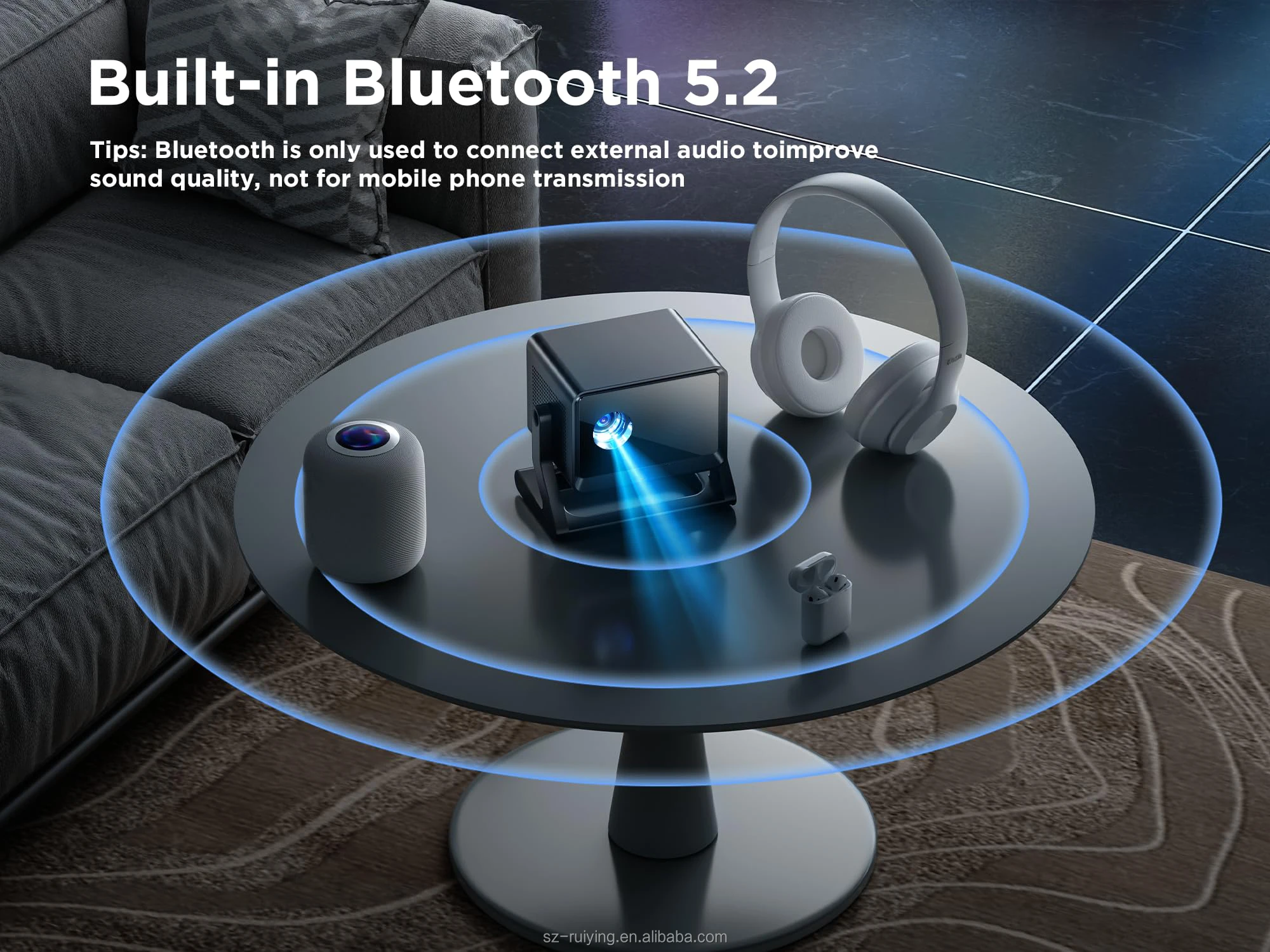 Ultra HD Projector with Wireless Screen Mirror & Auto Correction