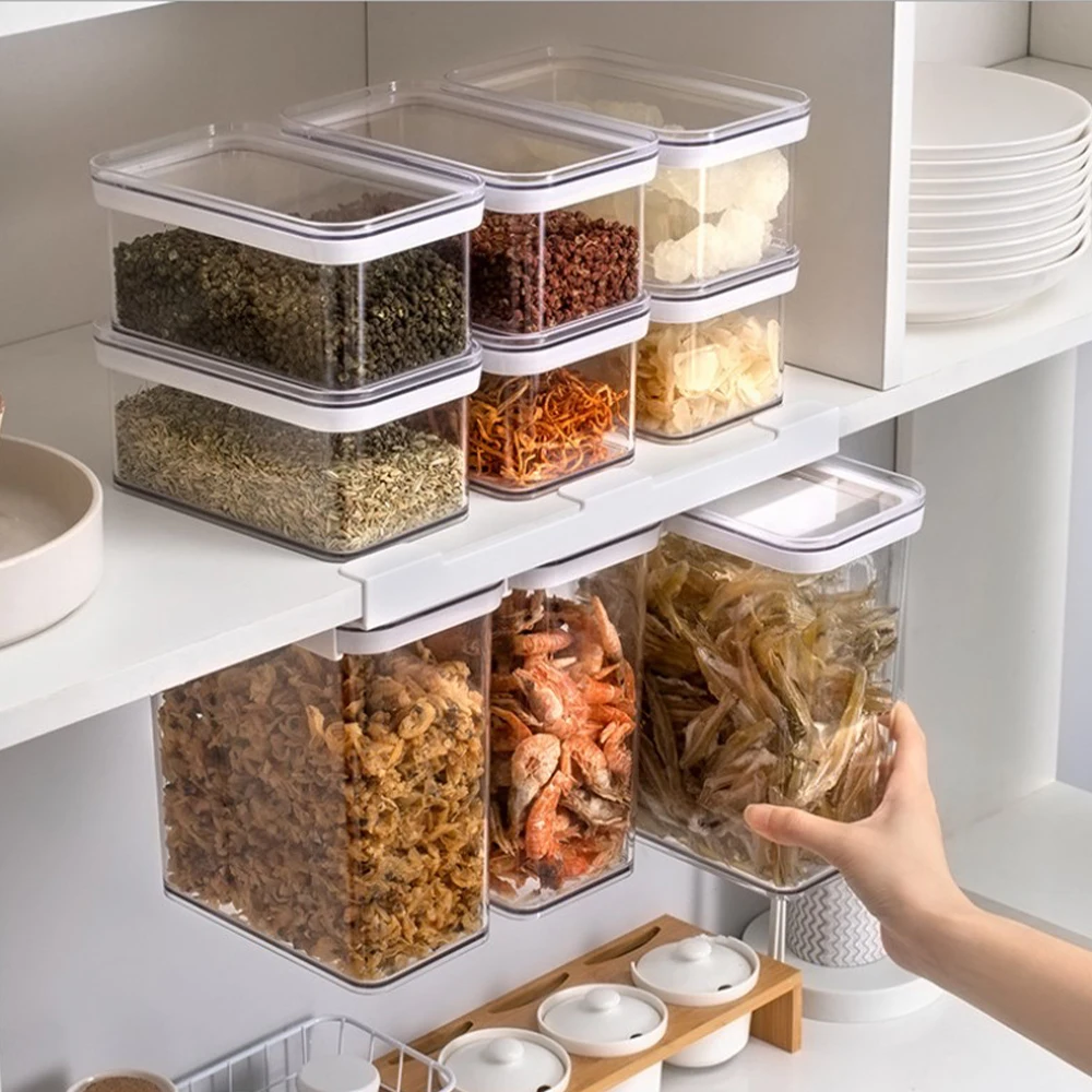 Wall Mounted Pantry Organization Stackable Airtight Food Cereal ...