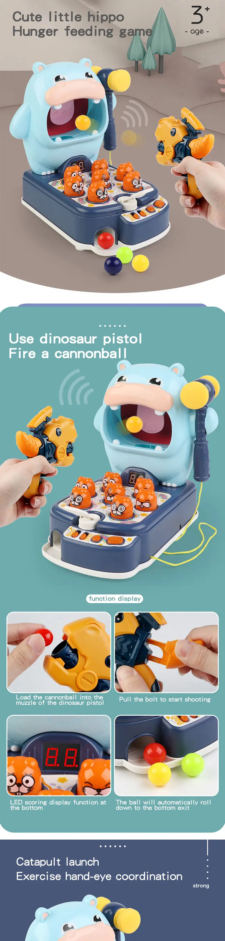 Indoor Family Interaction Table Game Fighting Gopher Air Pump Gun Toys ...